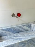 China Luxury Brazilian Blue Marble Washbasin | Crystal Veins for Premium Bathrooms for sale