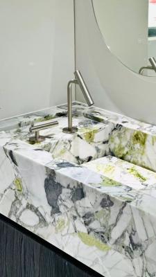 China Cold Emerald Jade Marble Bathroom Washbasin | Ice Green Translucent Vanity for sale