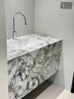 China Cold Emerald Jade Marble Bathroom Washbasin | Ice Green Translucent Vanity for sale