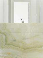 China Verde Alpi Marble Bathroom Washbasin | Jade Green with Gold Veins Vanity for sale