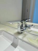 China Verde Alpi Marble Bathroom Washbasin | Jade Green with Gold Veins Vanity for sale