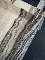 China Luxury Tiramisu Travertine Washbasin | Warm Beige and Brown Stone Vanity for sale