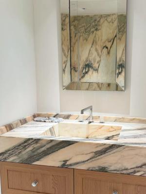 China Luxury Statuario Rosso Marble Vanity Top | Misty Pink with Silver Veins for sale