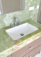 China Verde Almi Marble Vanity Top - Luxury Green Veined Bathroom Countertop for sale