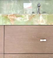 China Verde Almi Marble Vanity Top - Luxury Green Veined Bathroom Countertop for sale