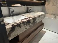 China Snowy Mountain Blue Marble Vanity Top - Luxury Bathroom Countertop with Gray Blue Veins for sale