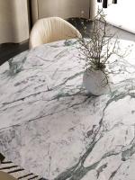 China Italian Green Marble Dining Table - Luxury Emerald Silk Art Table for Dining Room for sale