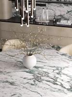 China Italian Green Marble Dining Table - Luxury Emerald Silk Art Table for Dining Room for sale
