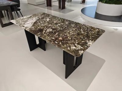 China Green Pandora Marble Dining Table - Luxury Crystalline Art Table for Dining Room for sale