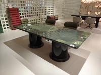 China Avocado Green Marble Dining Table - Luxury Natural Art Table for Modern Dining Room for sale