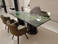 China Avocado Green Marble Dining Table - Luxury Natural Art Table for Modern Dining Room for sale