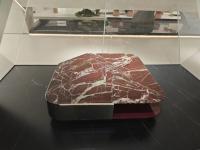 China Rosso Levanto Marble Coffee Table - Luxury Crimson Art Centerpiece for Living Room for sale
