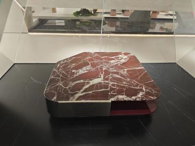 China Rosso Levanto Marble Coffee Table - Luxury Crimson Art Centerpiece for Living Room for sale