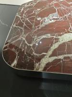 China Rosso Levanto Marble Coffee Table - Luxury Crimson Art Centerpiece for Living Room for sale