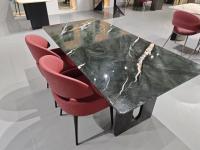 China Mica Green Marble Dining Table - Luxury Deep Jade Art Table with Starburst Veins for sale