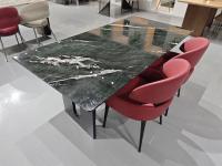 China Mica Green Marble Dining Table - Luxury Deep Jade Art Table with Starburst Veins for sale