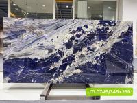 China Brazilian Cloisonné Marble Slab - Luxury Deep Sea Blue Marble for Countertops & Walls for sale