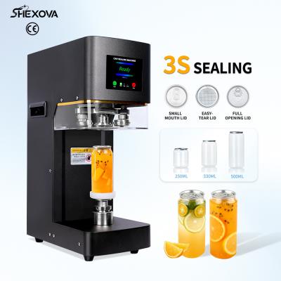China Easy Operate Automatic Pet Can Sealing Machine Packaging Bubble Tea Juice Can Bottle for sale