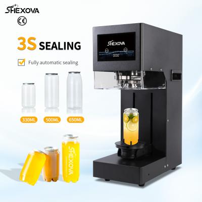 China CE Non Rotating Automatic Can Sealer Machine For PET Bottle Can With Touch Screen for sale