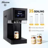 China Bubble Tea Coffee Bottles Plastic Can Sealer Machine Fully Automatic Non Rotating for sale