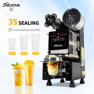 China Easy To Operate Electric Cup Sealer Machine For Bubble Tea Beverage Cup for sale