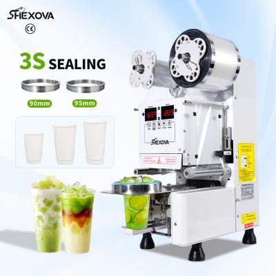 China 110V 220V Portable 90mm 95mm Bubble Tea Cup Sealing Machine For PP Plastic And Paper Cup for sale