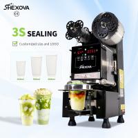 China Fully Automatic Electric Plastic Cup Lid Sealer Machine With Paper PP Film for sale