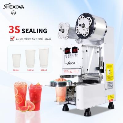 China High Speed Electric Automatic Plastic Paper Cup Sealing Machine For Cup Packing for sale