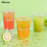 China Disposable Recyclable Single Wall Plastic Pet Cups Customized Logo For Bubble Tea Coffee for sale