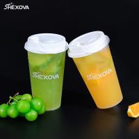 China Thick Hard 16oz 24oz Plastic Drink Cups Single Wall For Bubble Tea Smoothies for sale