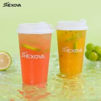 China U Shaped Flat Bottomed Transparent Frosted 90mm PP Plastic Cup With Lid For Milk Tea Juice for sale