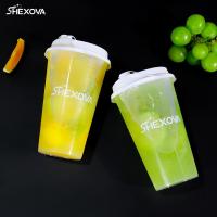 China Leakproof 90Mm/95mm Smoothie Juice Boba Plastic Cup For Cold Drinks for sale