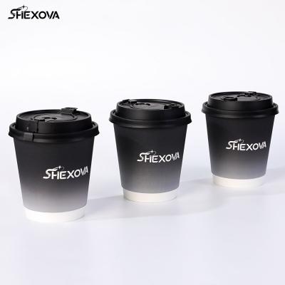 China Biodegradable Wear Resistant Paper Cups With UV Printing For Espresso Coffee Milk Tea for sale