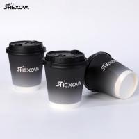 China Custom Logo Takeaway White Disposable Double Wall Paper Cup With Lid For Hot Drink for sale