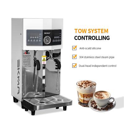 China Automatic Easy To Operate Steam Milk Machine Double Head Heating For Bubble Tea Shop for sale