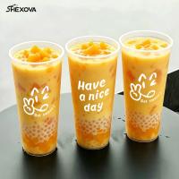 China Custom Logo 12oz 16oz 24oz Clear Coffee Plastic Cups For Cold Drinks for sale