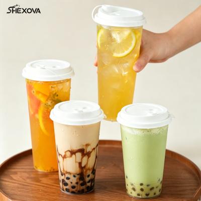 China Disposable Clear Drinking Eco-Friendly Pp Plastic Cup Bubble Tea Beverage Takeaway for sale
