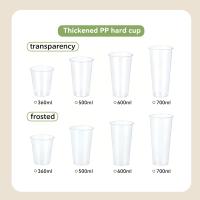 China Custom Logo 500Ml 700Ml Plastic Hard U Shape And Flat Cups With Lids For Cold Coffee Smoothies for sale