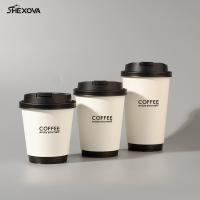 China Disposable Custom Double Wall Paper Cups for Coffee Hot Cocoa Takeout Packaging for sale