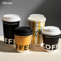 China Disposable Custom Logo Dubble/Single Paper Cups with PP Lid for Take Away Coffee Milk Tea for sale