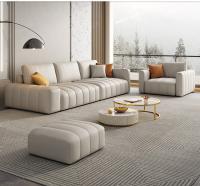 China Wood Veneer Commercial Villa Furniture Living Sofa And Tea Table for sale
