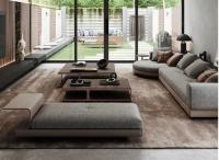 China Wood Veneer Commercial Villa Furniture Living Sofa And Tea Table for sale