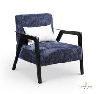 China SS Frame Oak Solid Wood Base Hotel Leisure Chair High Density Foam for sale
