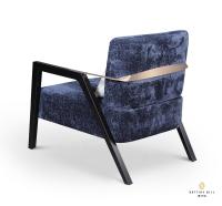 China SS Frame Oak Solid Wood Base Hotel Leisure Chair High Density Foam for sale