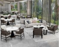 China Modern Hotel Lobby Furniture With Metal Elments Light Color Eco Friendly for sale