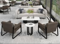 China Modern Hotel Lobby Furniture With Metal Elments Light Color Eco Friendly for sale