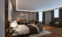 China Customized Hotel Bedroom Furniture Sets Walnut Veneer Bed E1 Plywood for sale