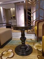 China Gelaimei Hotel Lobby Furniture Solid Wood Easy Chair With Tea Table OEM Welcome for sale