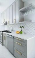 China E1 Grade Plywood Base White Lacquer Kitchen Cabinet Set With ISO9001 for sale