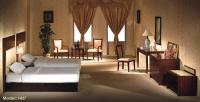 China ISO14001 Certified Hotel Bedroom Furniture Sets Solid Wood Hotel Furniture Walnut Color for sale